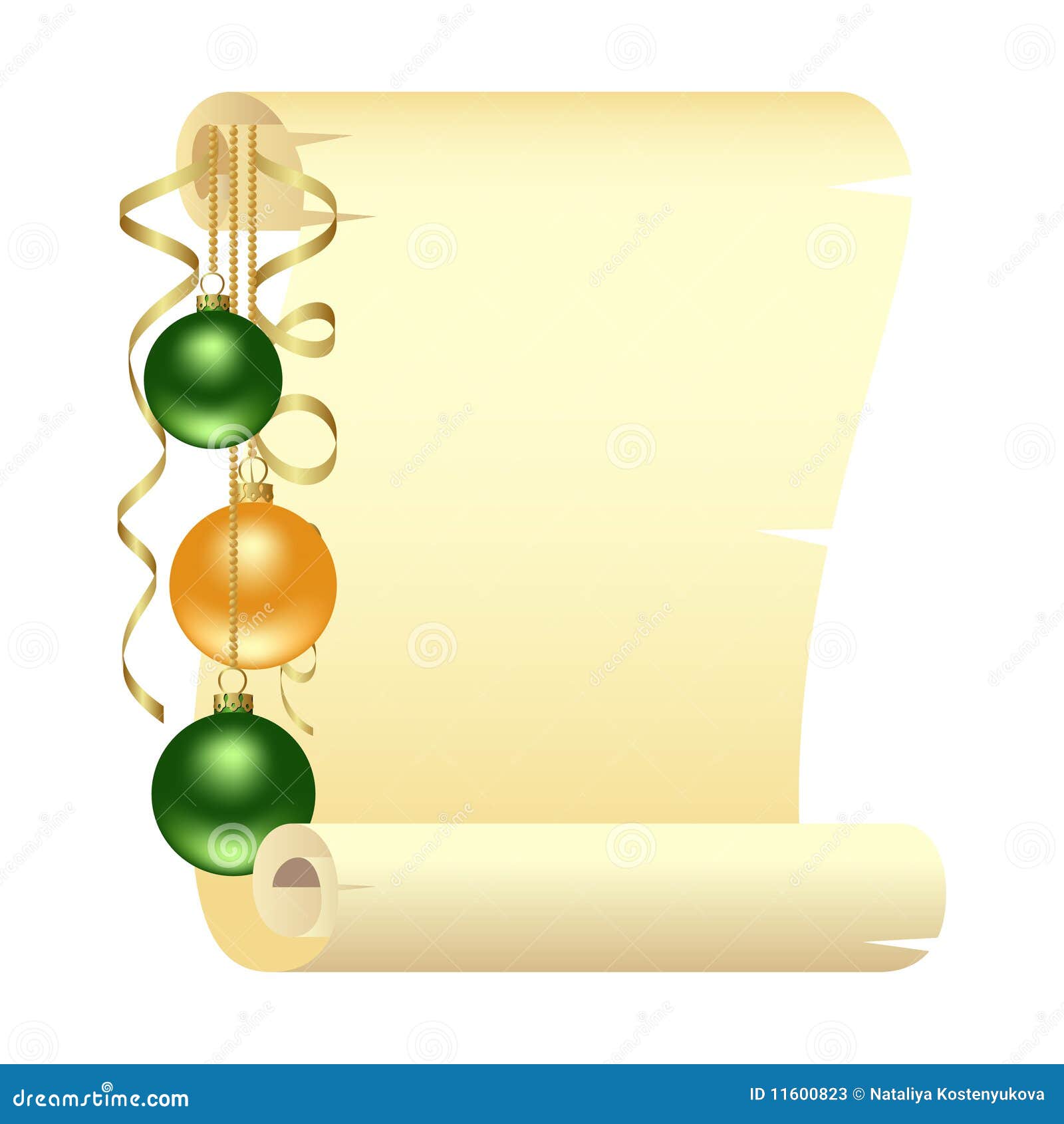 Scroll with Christmas stock vector. Illustration of iisolated - 11600823
