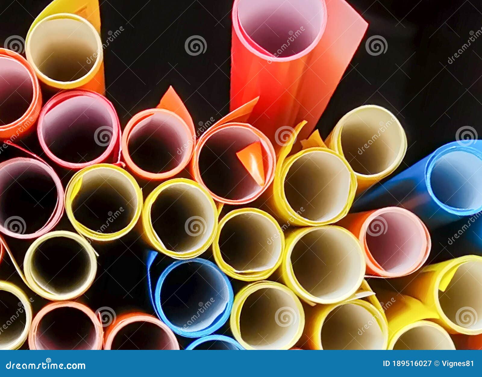 Scroll of color papers stock image. Image of stationery - 189516027
