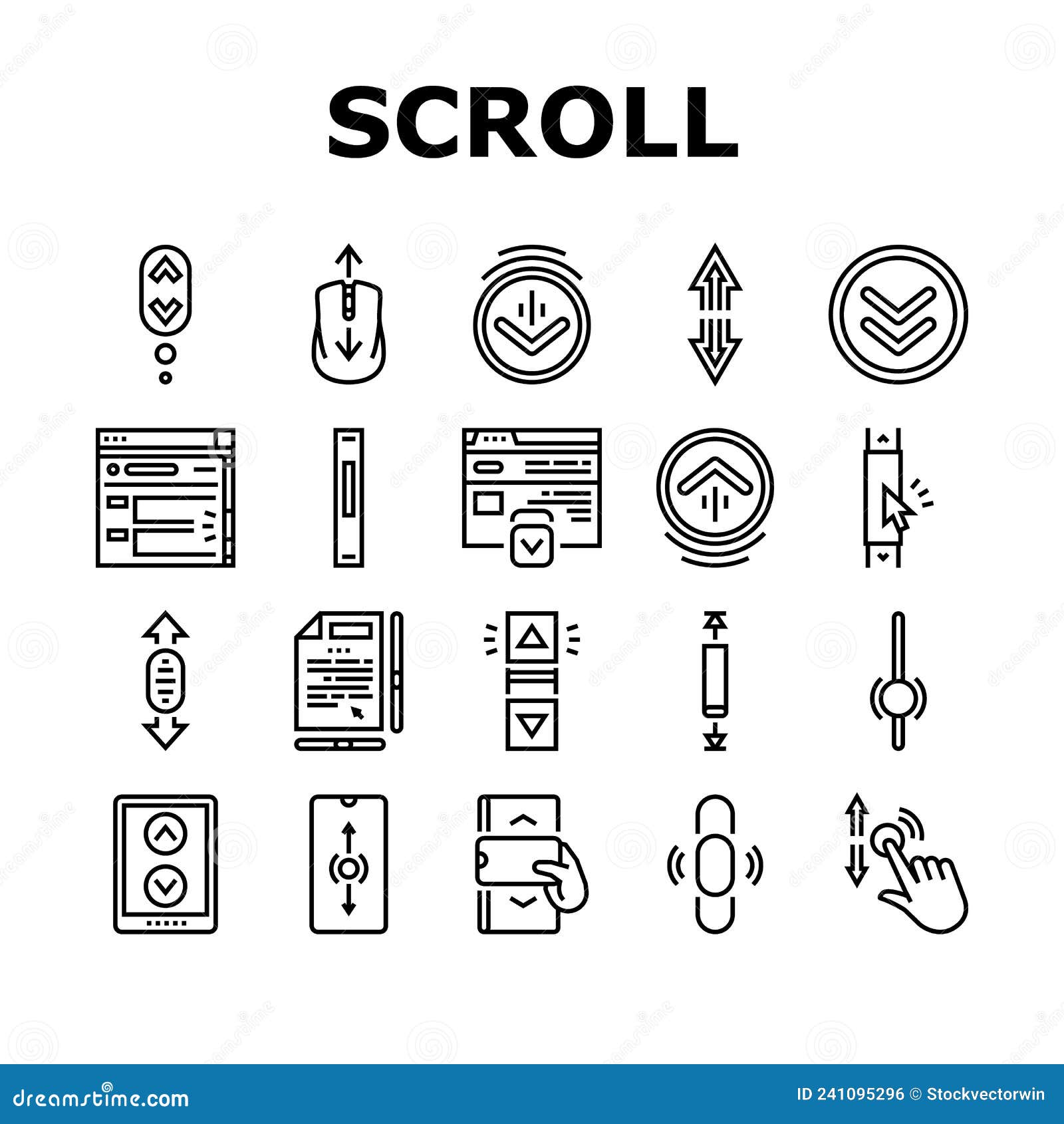 Scroll Computer Mouse Cursor Icons Set Vector Stock Vector ...