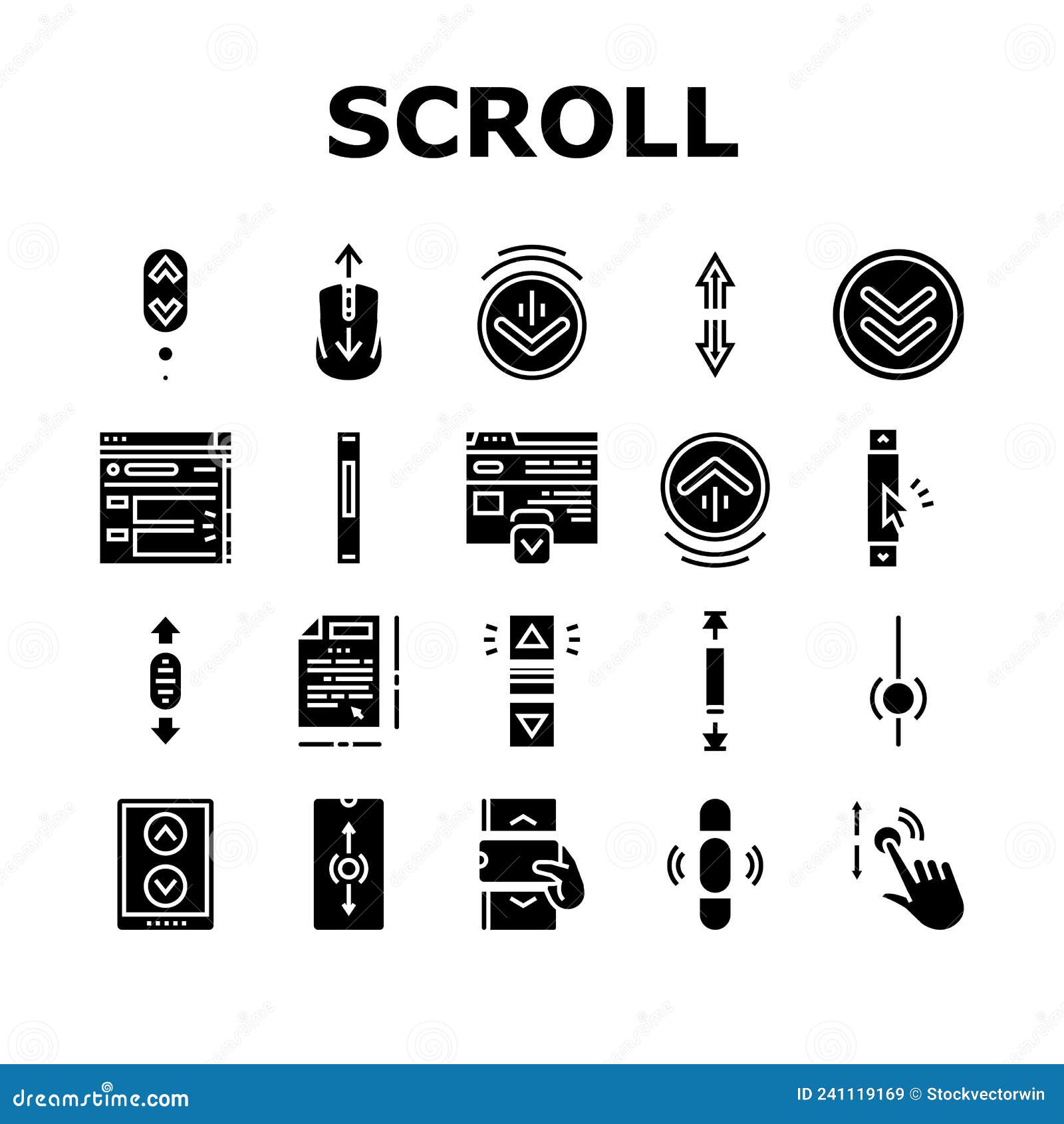 Scroll Computer Mouse Cursor Icons Set Vector Stock Vector ...