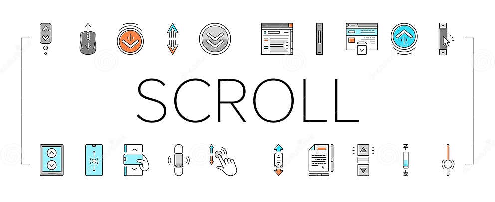 Scroll Computer Mouse Cursor Icons Set Vector . Stock Illustration ...