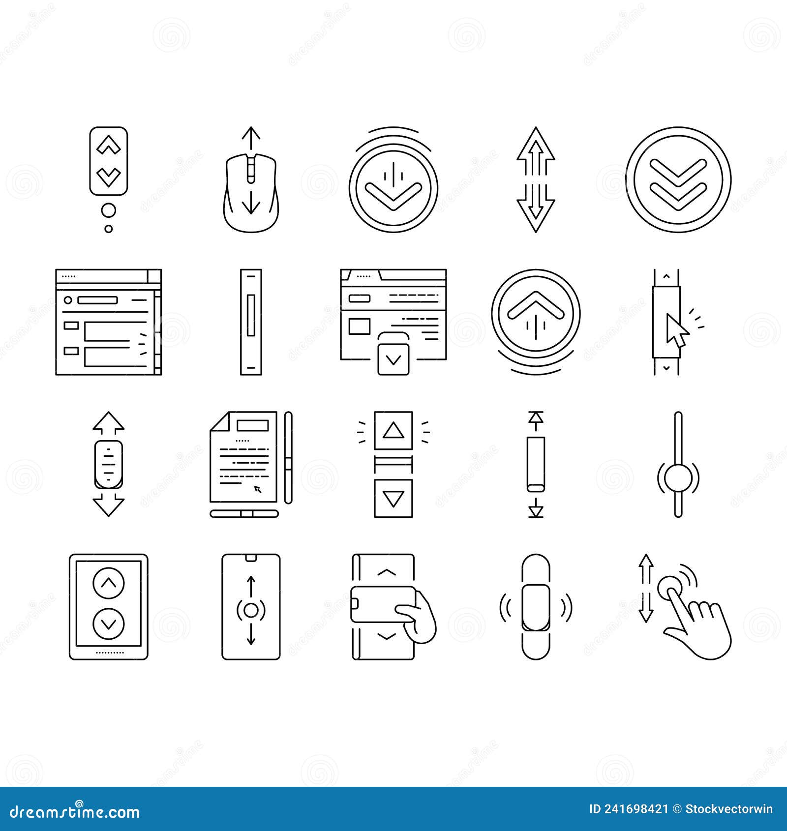 Scroll Computer Mouse Cursor Icons Set Vector . Stock Vector ...