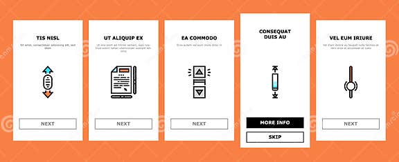 Scroll Computer Mouse Cursor Onboarding Icons Set Vector Stock Vector