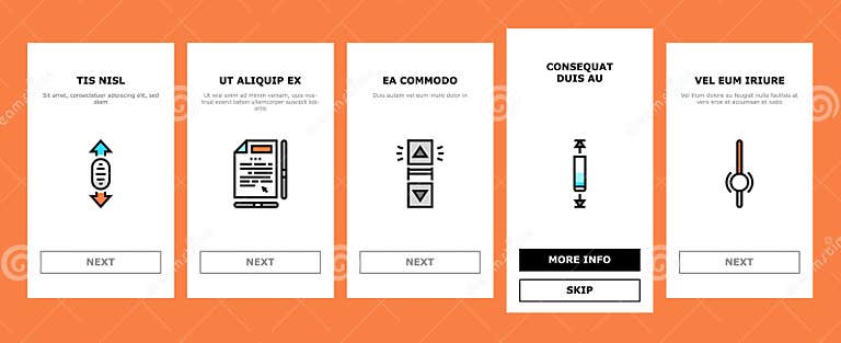 Scroll Computer Mouse Cursor Onboarding Icons Set Vector Stock Vector