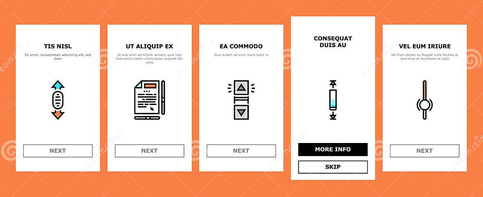 Scroll Computer Mouse Cursor Onboarding Icons Set Vector Stock Vector
