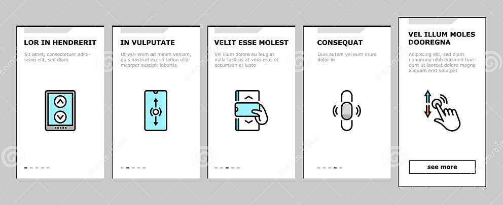 Scroll Computer Mouse Cursor Onboarding Icons Set Vector Stock Vector Illustration Of