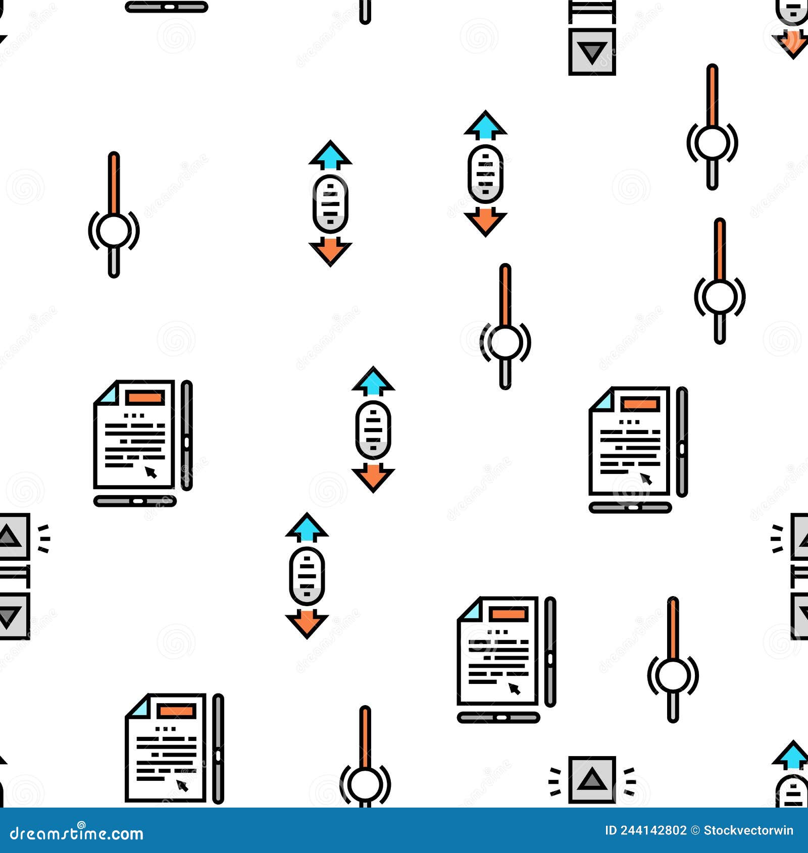 Scroll Computer Mouse Cursor Vector Seamless Pattern Stock Illustration ...