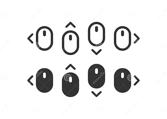 Scroll and Cursor Computer Mouse Icon. Pc Pointer Symbol. Sign Button ...