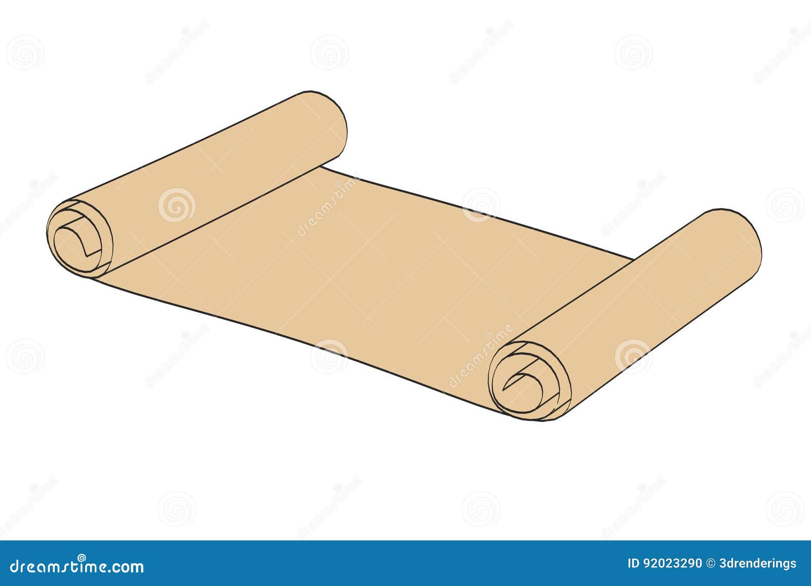 Scroll stock illustration. Illustration of toon, classic - 92023290