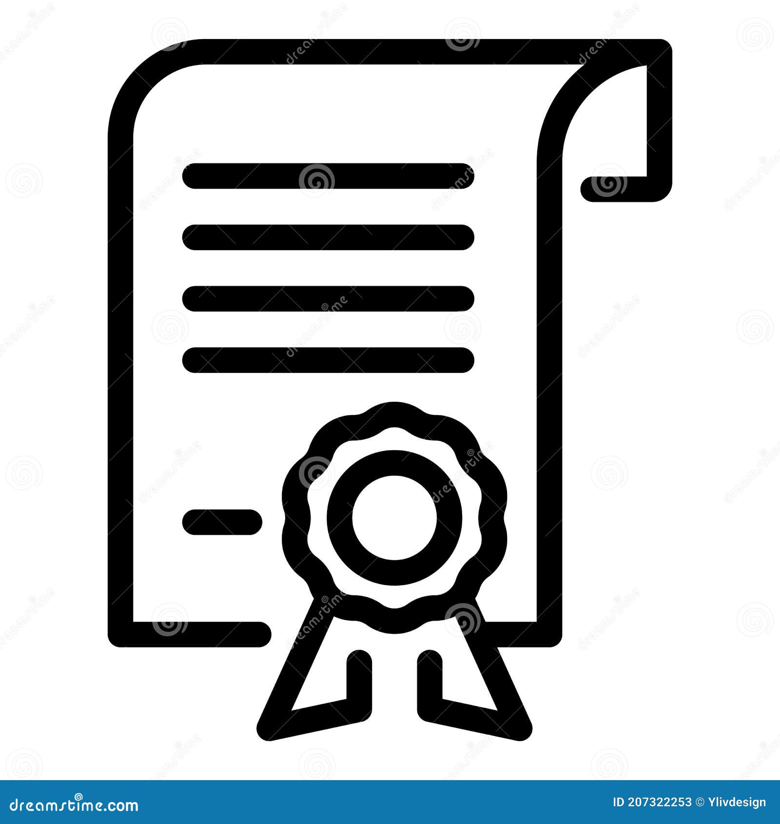 Scroll Diploma Icon, Outline Style Stock Illustration - Illustration of ...