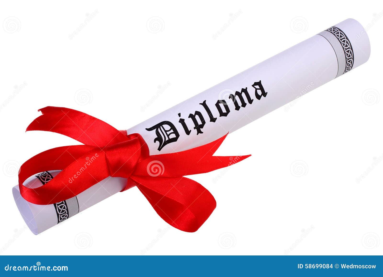 Scroll Of Diploma Isolated On White Stock Photo - Image of ...