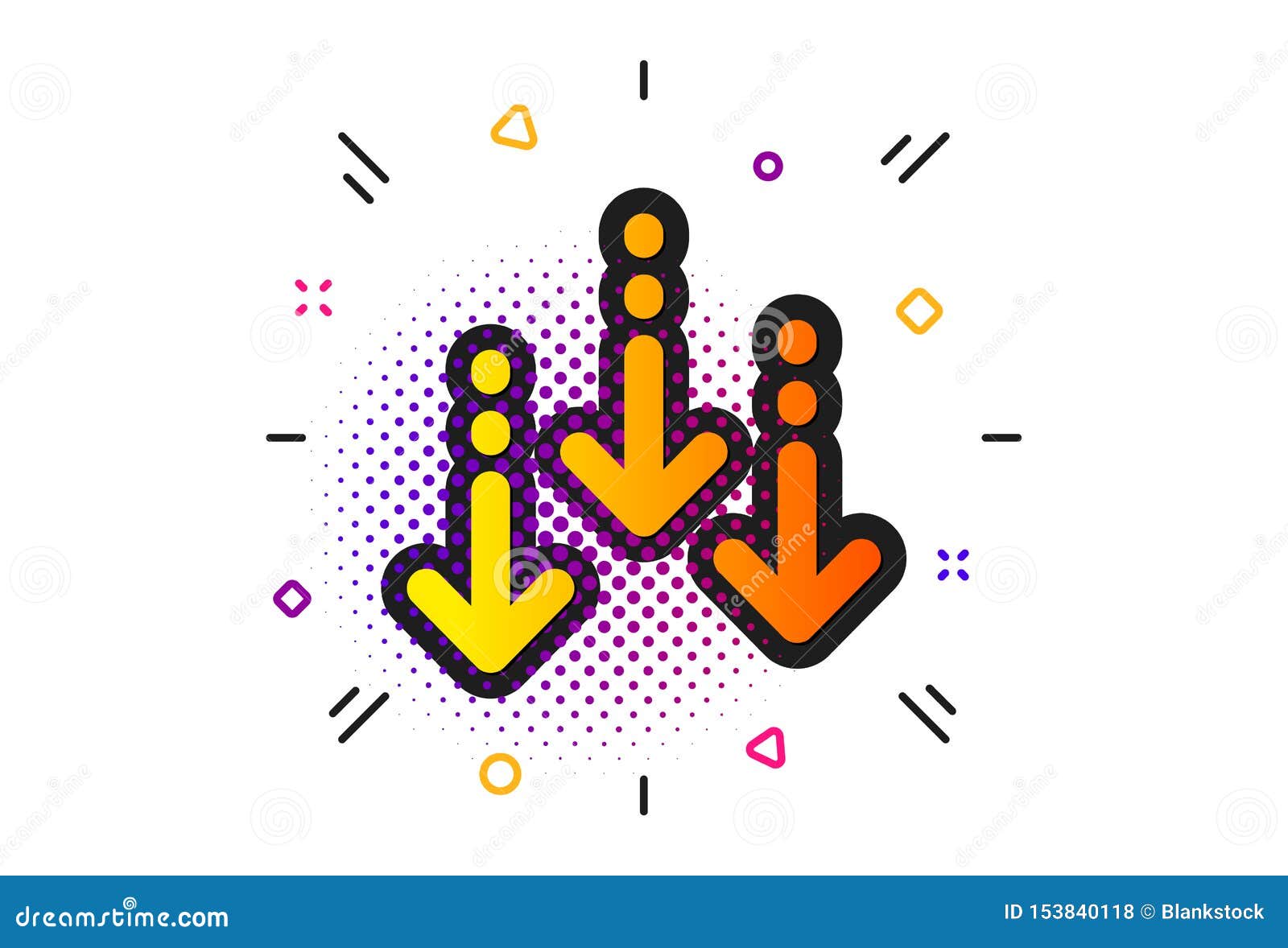 Scroll Down Arrow Icon. Scrolling Screen Sign. Swipe Page. Vector Stock ...