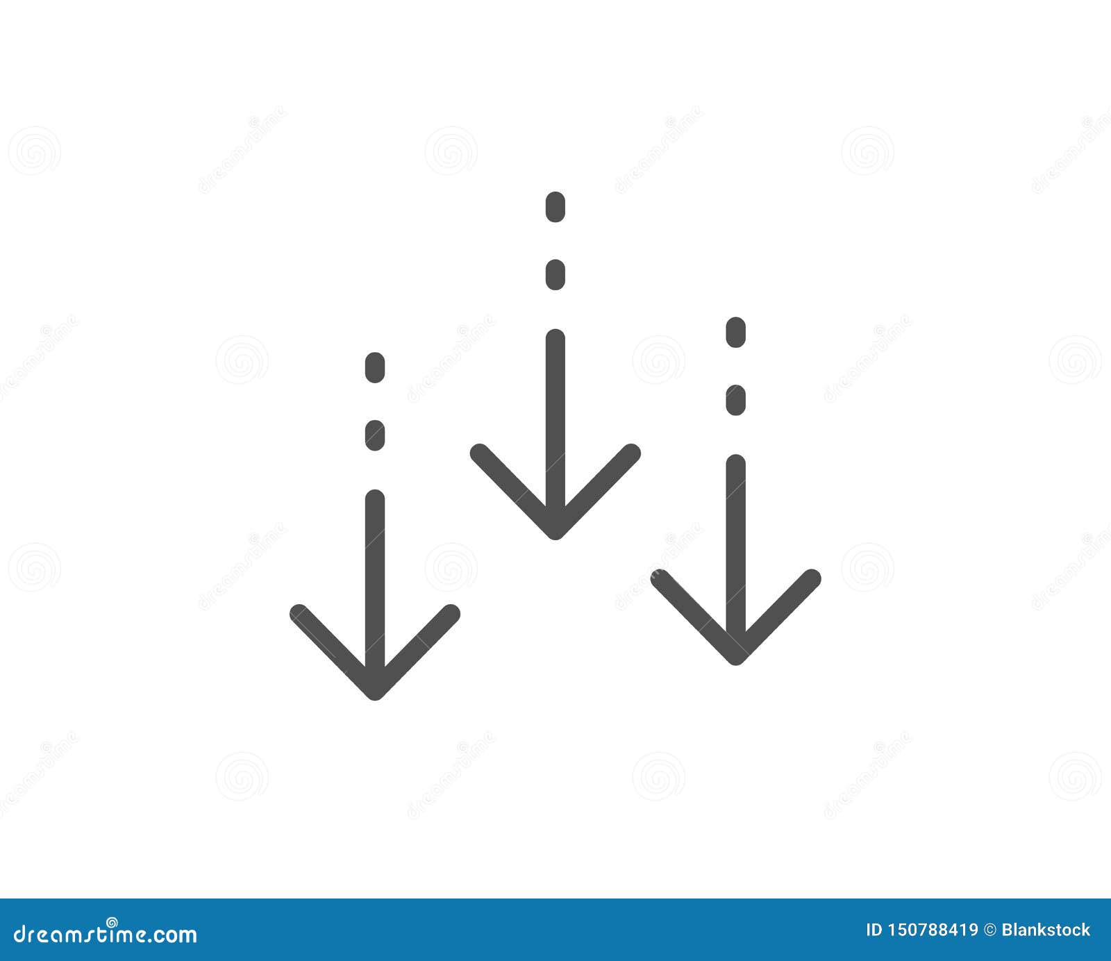 Scroll Down Arrow Line Icon. Scrolling Screen Sign. Swipe Page. Vector ...