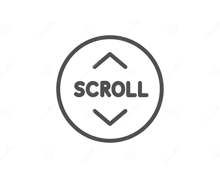 Scroll Down Button Line Icon. Scrolling Screen Sign. Swipe Page. Vector ...