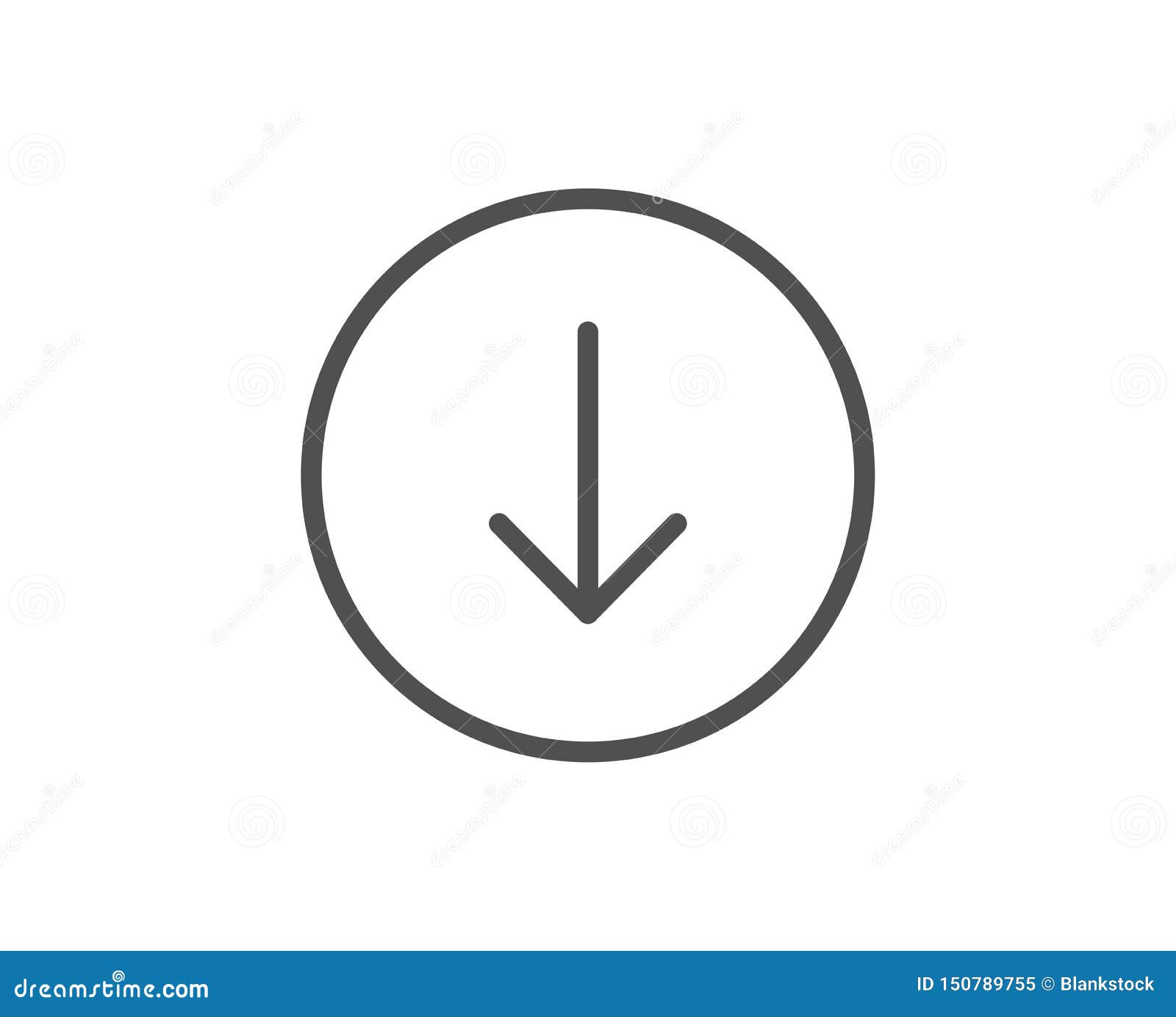 Scroll Down Button Line Icon. Scrolling Screen Sign. Swipe Page. Vector ...
