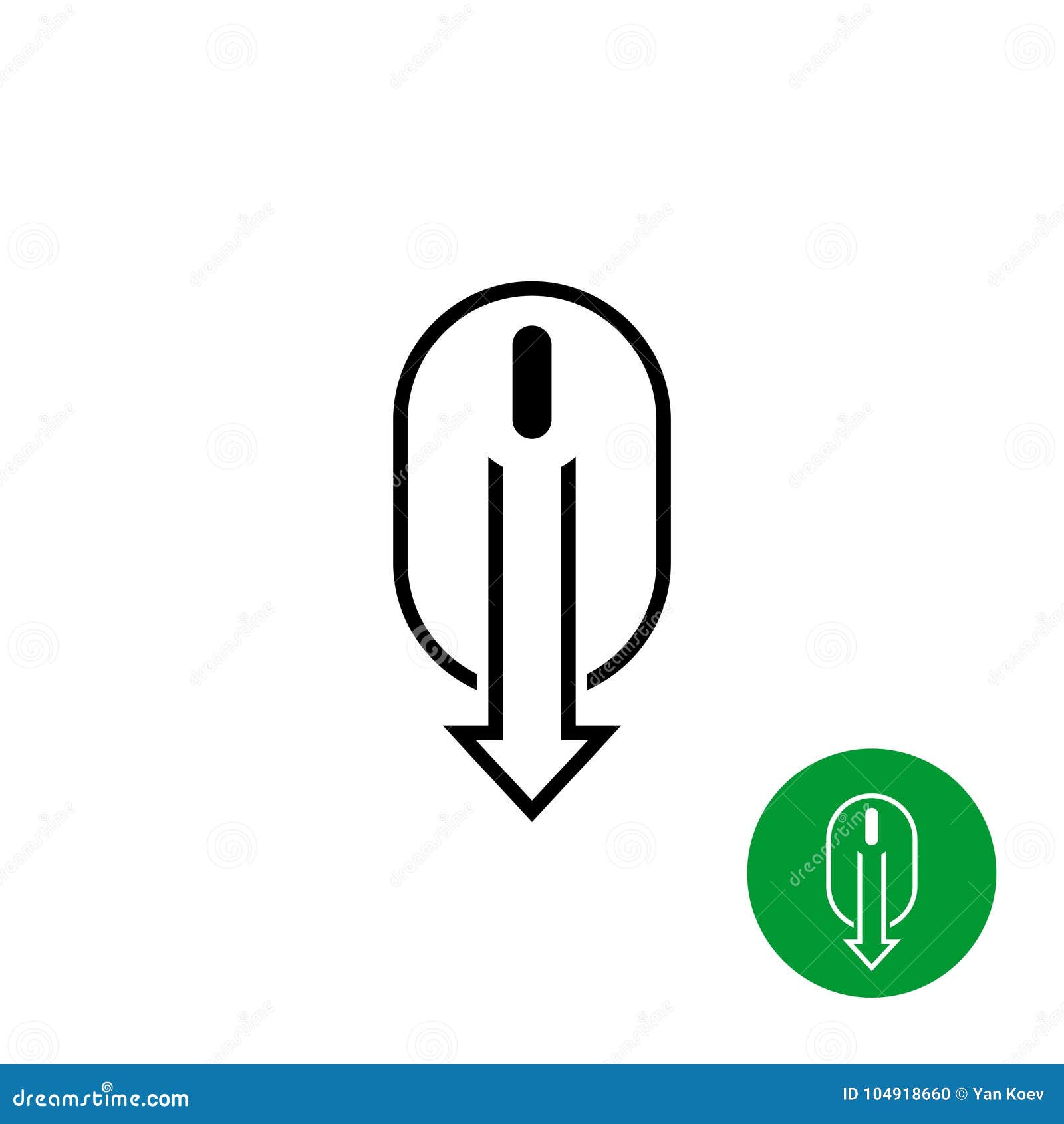 Scroll Down Arrow Icon. Scrolling Screen Sign. Swipe Page. Vector ...