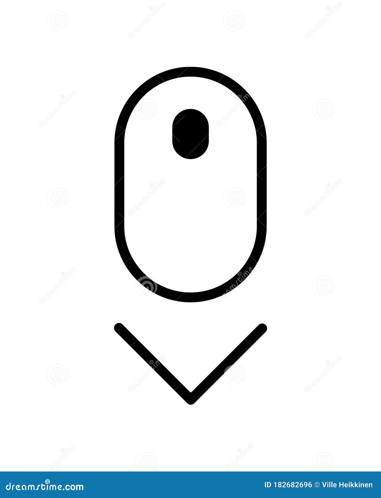 Scroll Down Icon Shape. Scrolling Mouse Symbol for Web or App Design ...