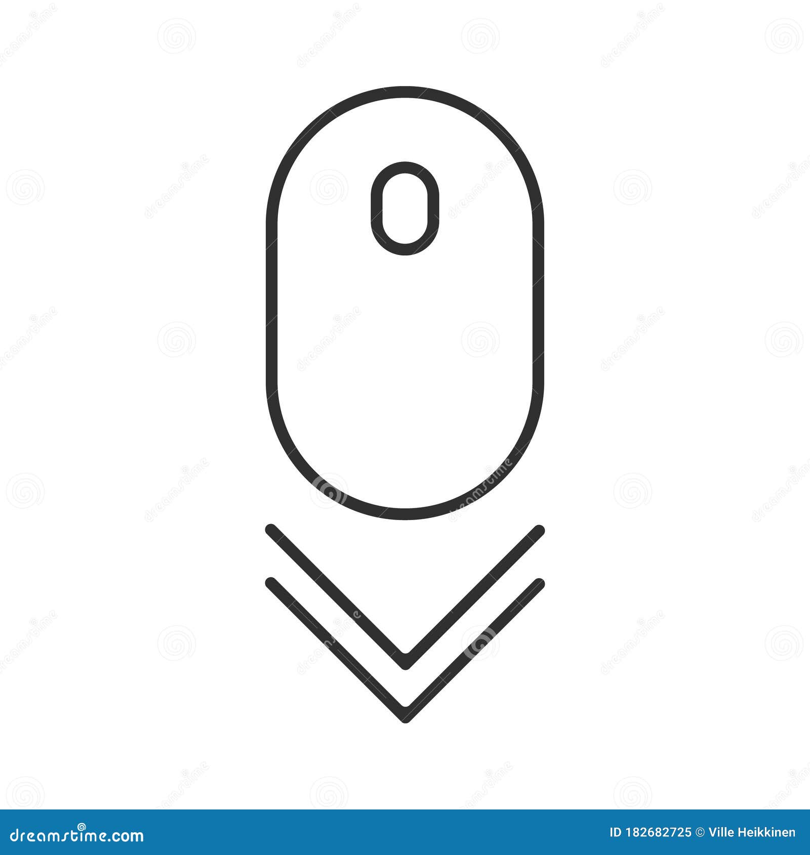 Scroll Down Icon Shape. Scrolling Mouse Symbol for Web or App Design ...