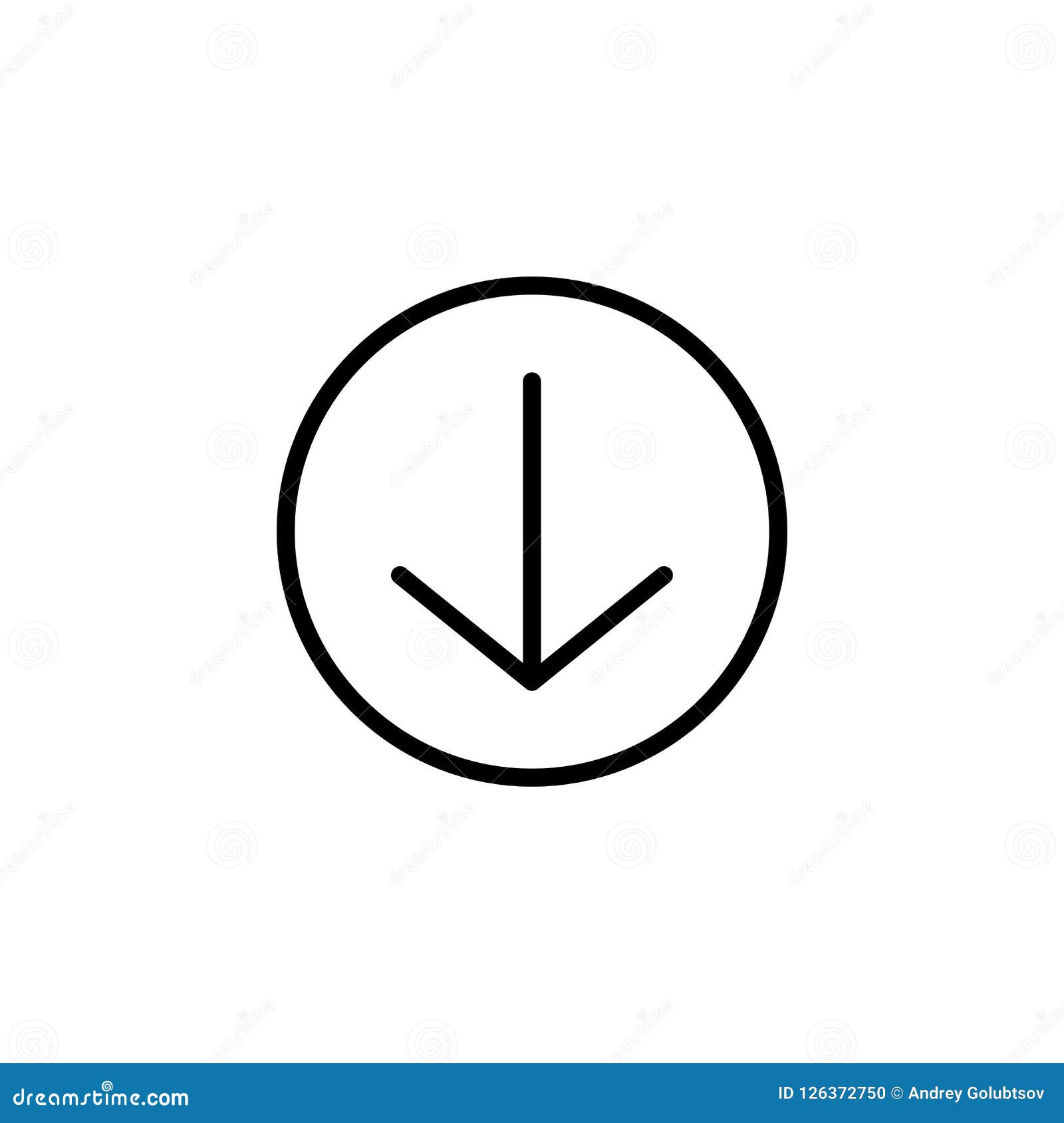 Scroll Down Icon. Scrolling Mouse Symbol For Web Design Isolated On ...