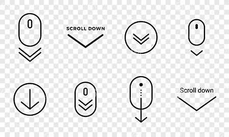 Scroll Down Icon. Vector Scrolling Sybmol for Web Design Stock Vector ...