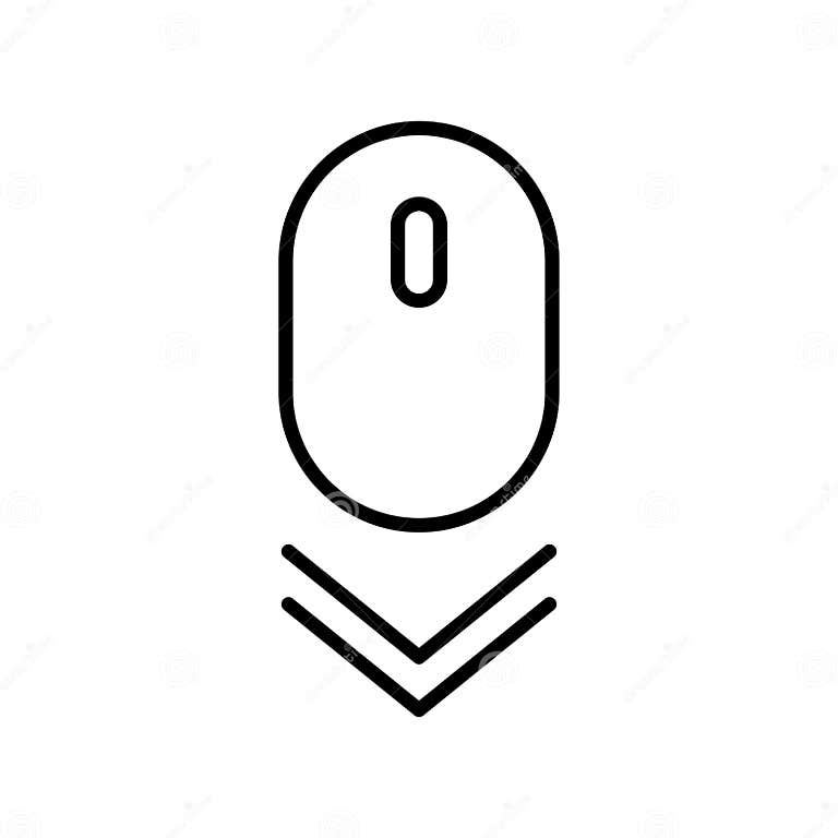 Scroll Down Icon. Vector Scrolling Sybmol for Web Design Stock Vector - Illustration of flat ...