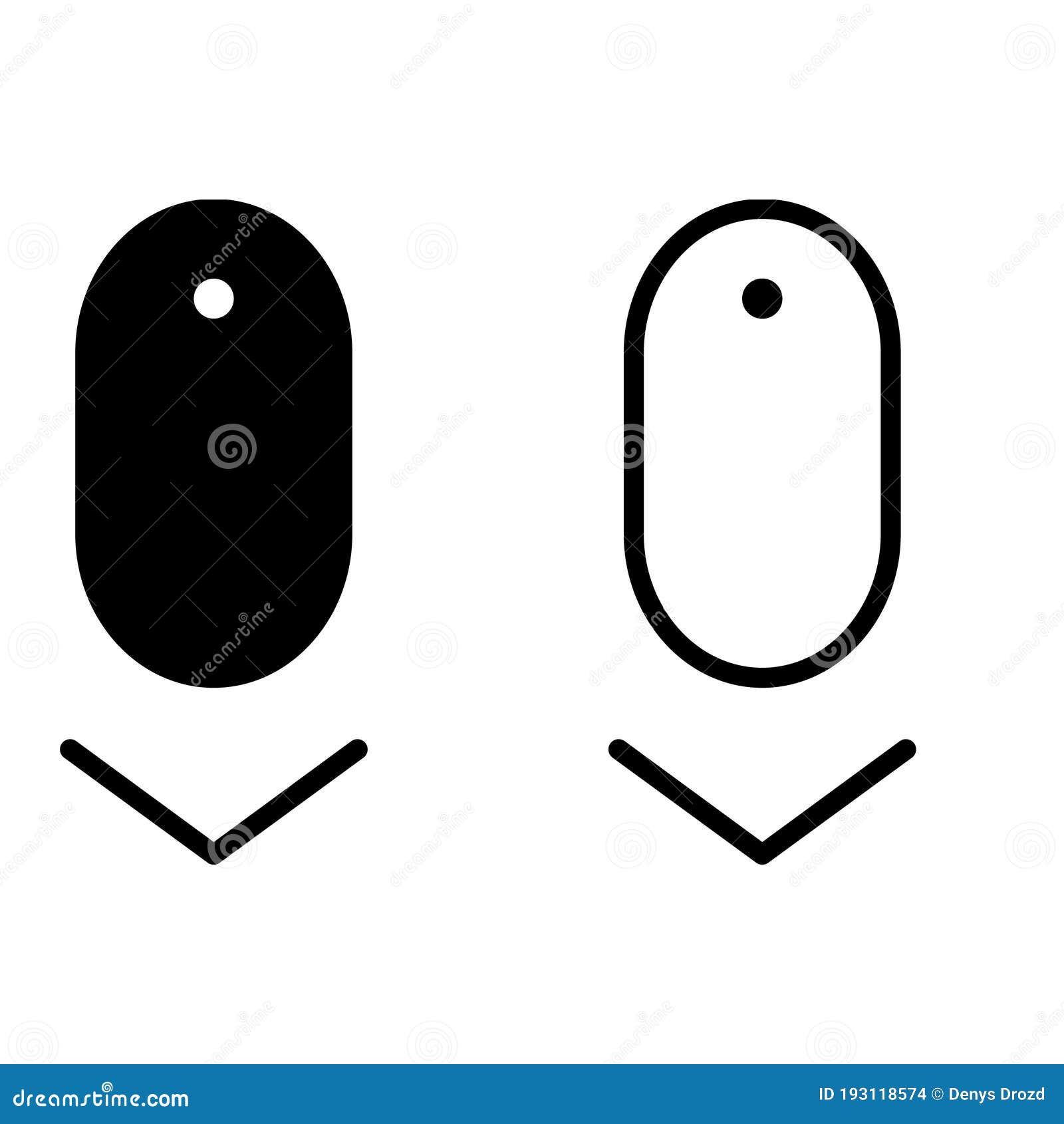Scroll Down Icon Vector Set. Mouse Illustration Sign Collection ...