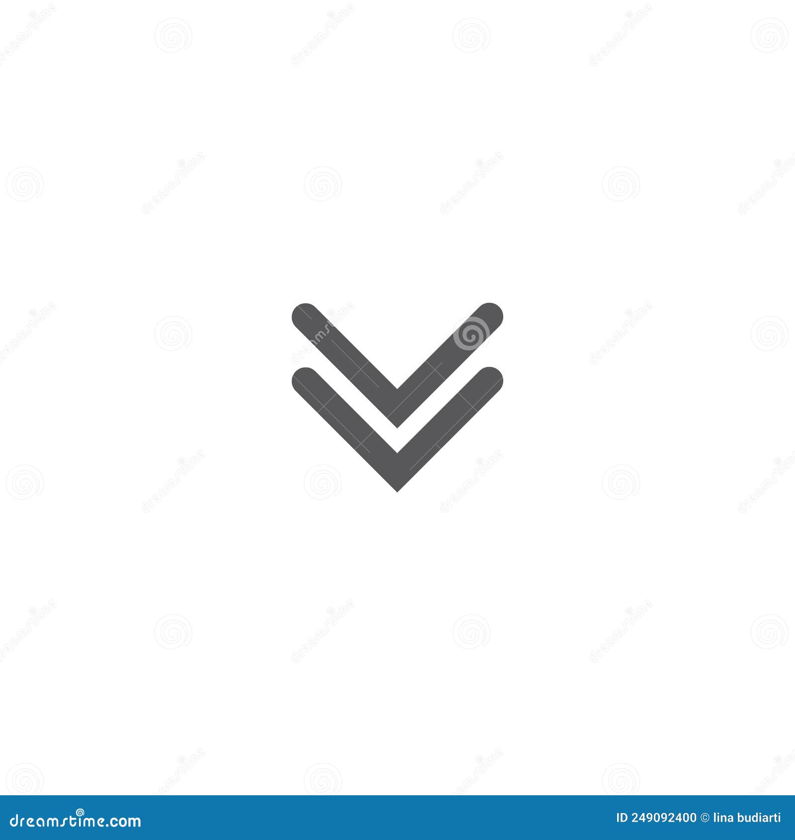 Scroll Down Icon stock vector. Illustration of design - 249092400