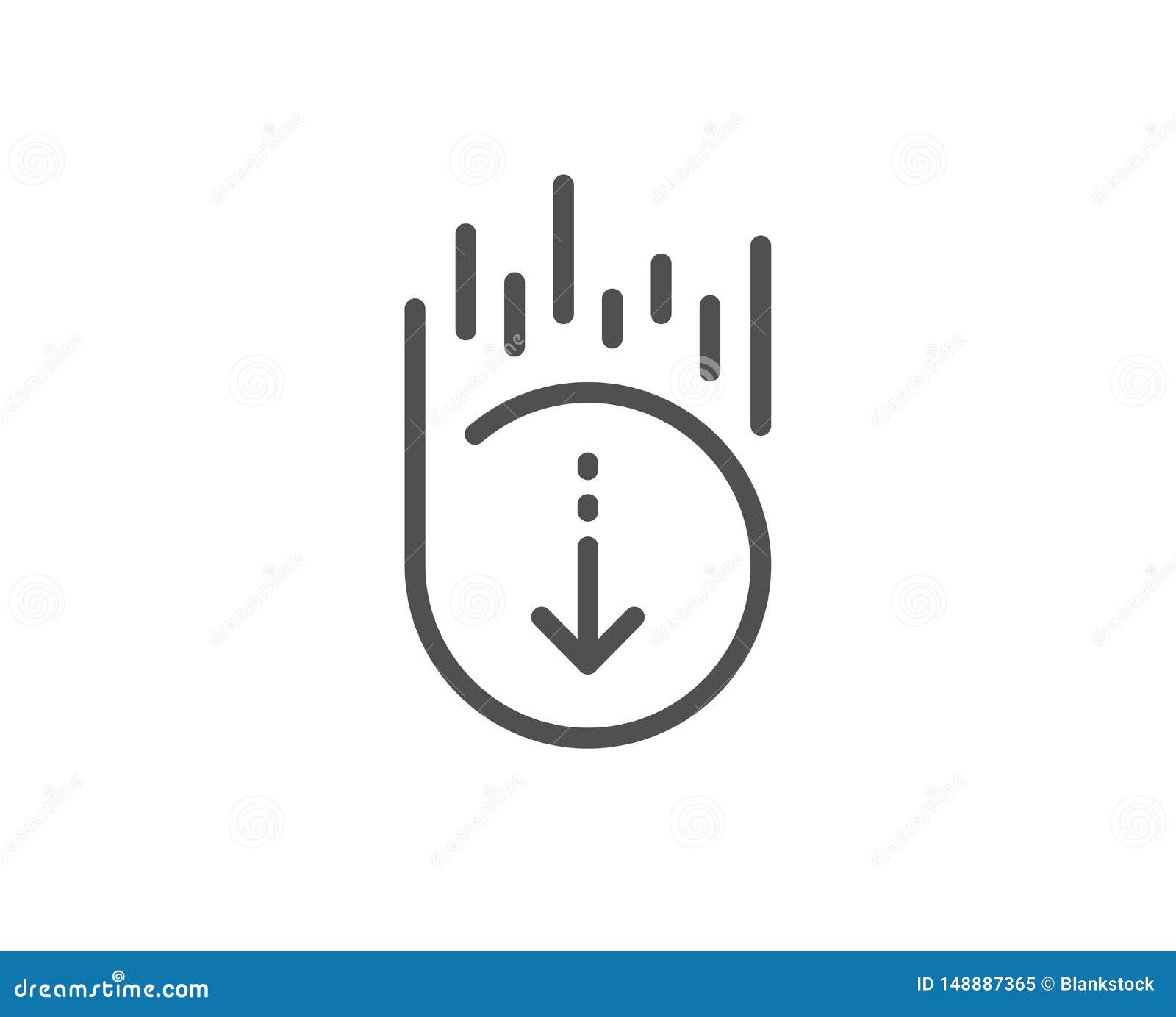 Scroll Down Line Icon. Scrolling Screen Sign. Swipe Page. Vector Stock ...