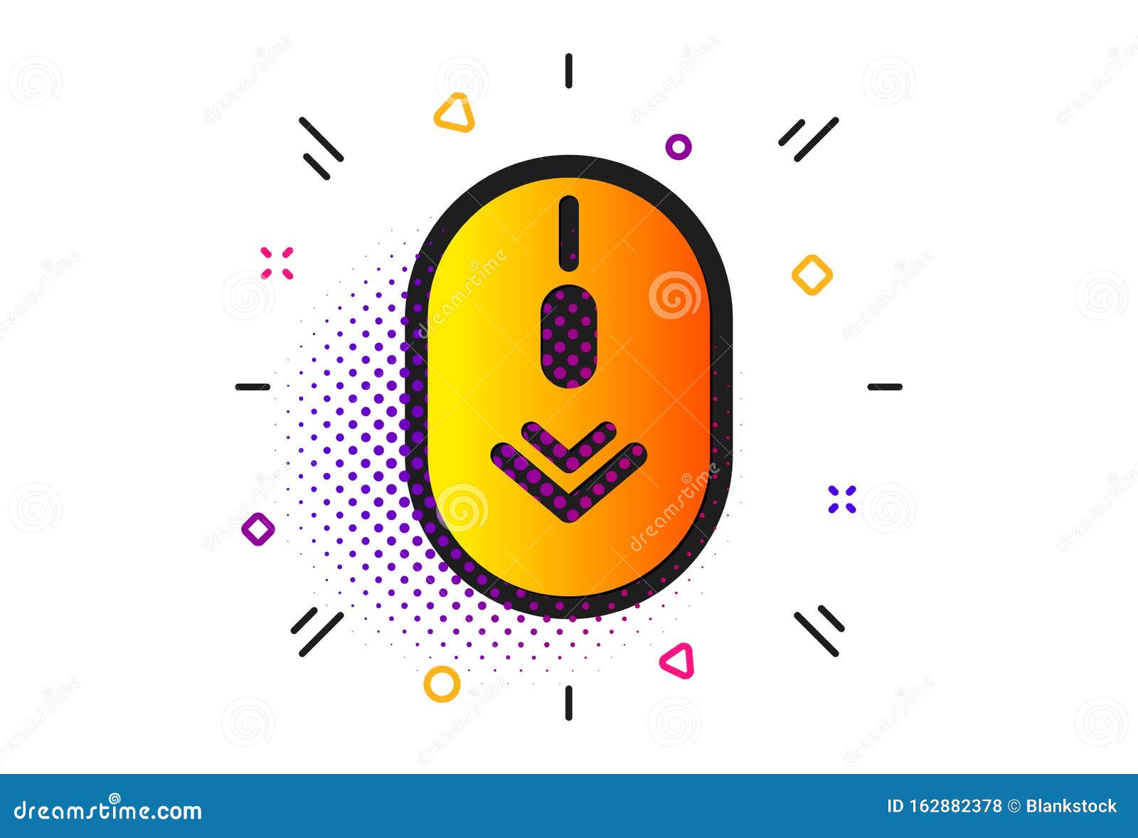 Scroll Down Mouse Icon. Scrolling Screen Sign. Swipe Page. Vector Stock ...