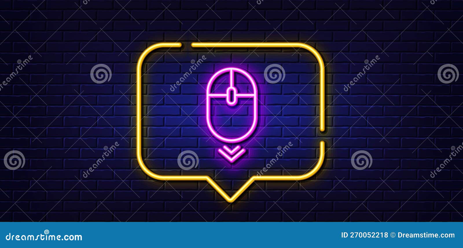 Scroll Down Mouse Line Icon. Scrolling Screen Sign. Swipe Page. Neon ...