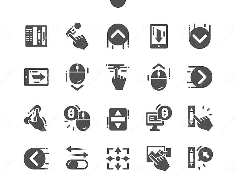 Scroll Down. Move Left and Right. Zoom in and Out Stock Vector ...