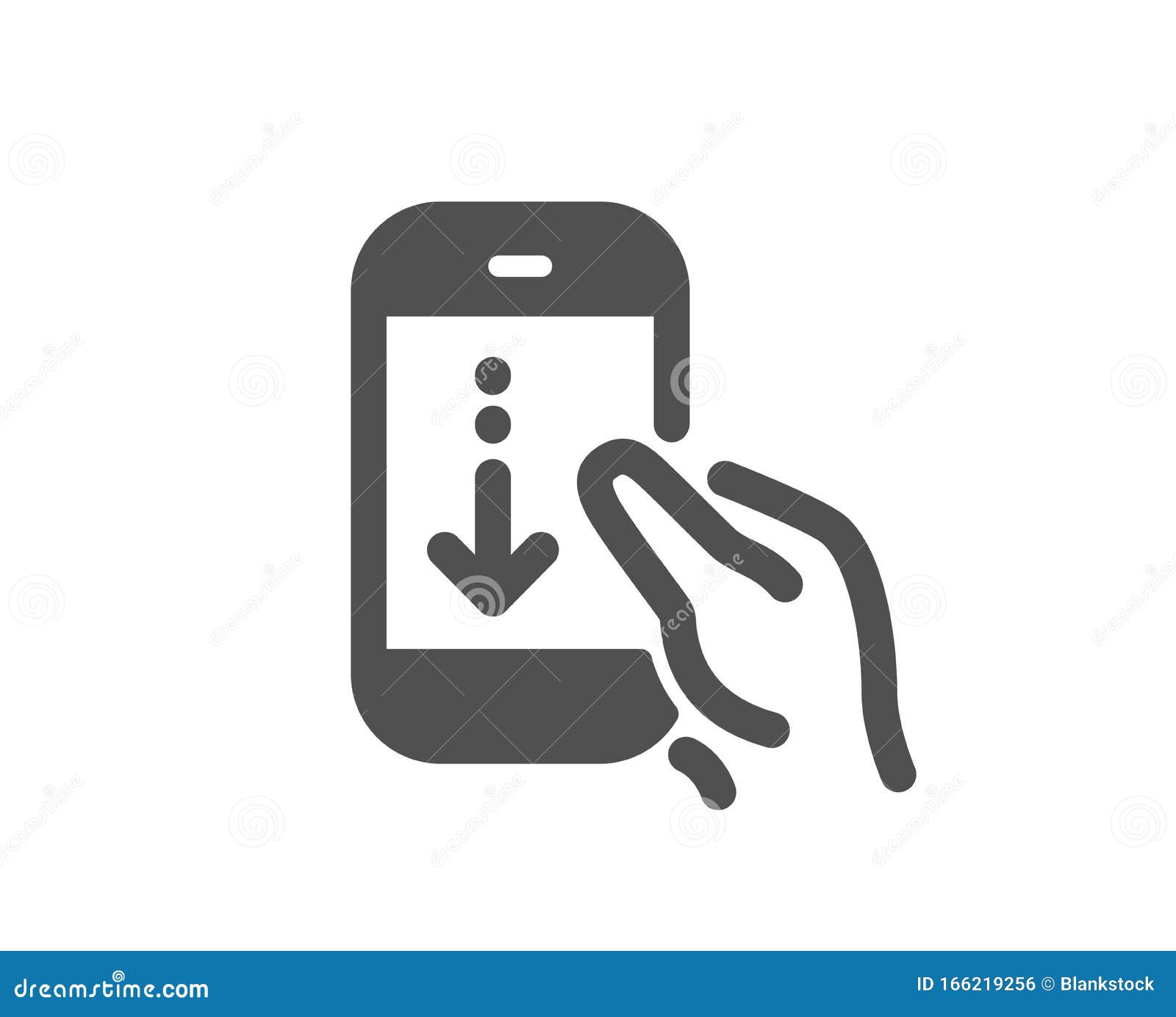 Scroll Down Phone Icon. Scrolling Screen Sign. Swipe Page. Vector Stock ...