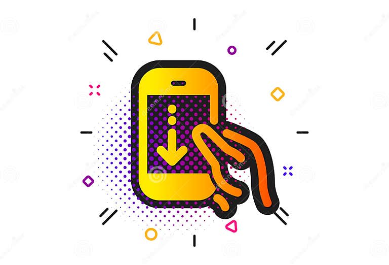 Scroll Down Phone Icon. Scrolling Screen Sign. Swipe Page. Vector Stock ...