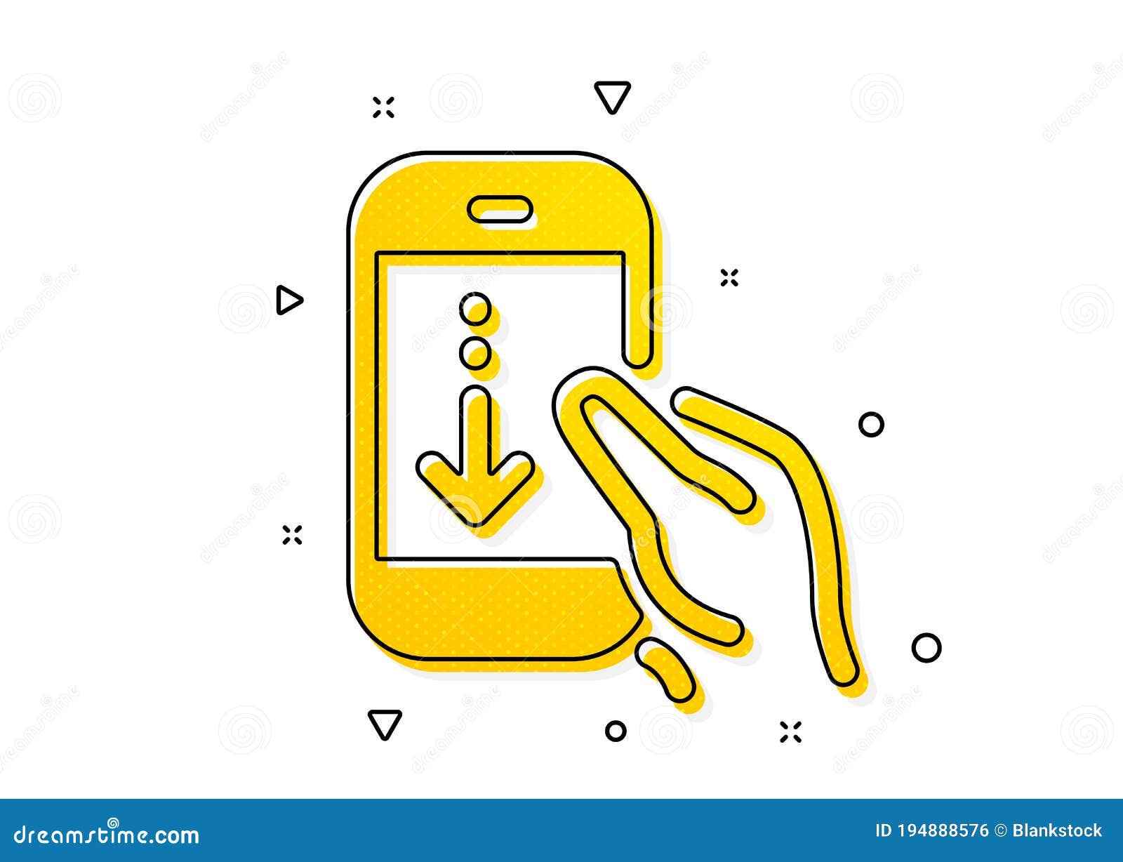 Scroll Down Phone Icon. Scrolling Screen Sign. Swipe Page. Vector Stock ...