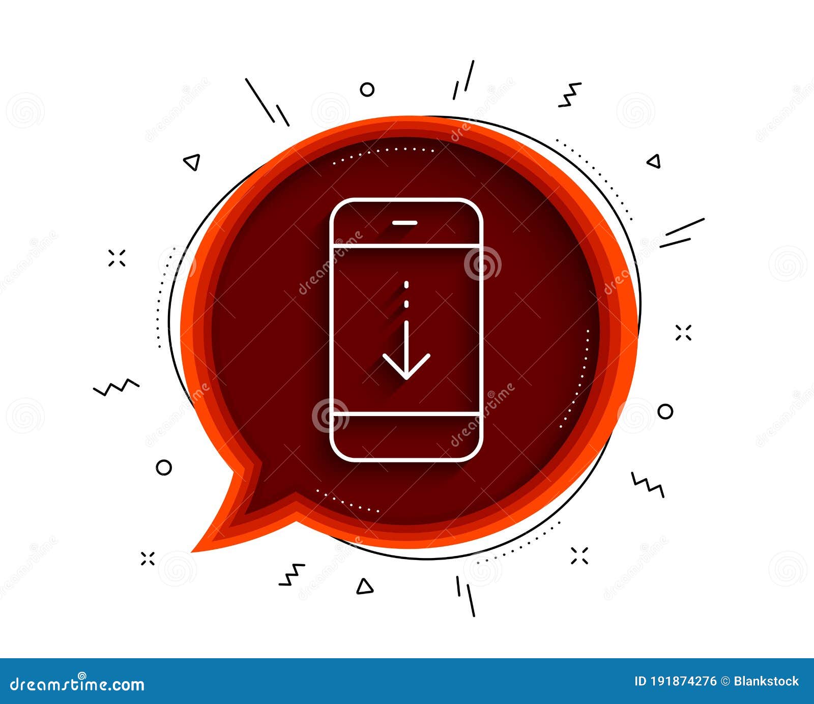 Scroll Down Phone Line Icon. Scrolling Screen Sign. Swipe Page. Vector ...