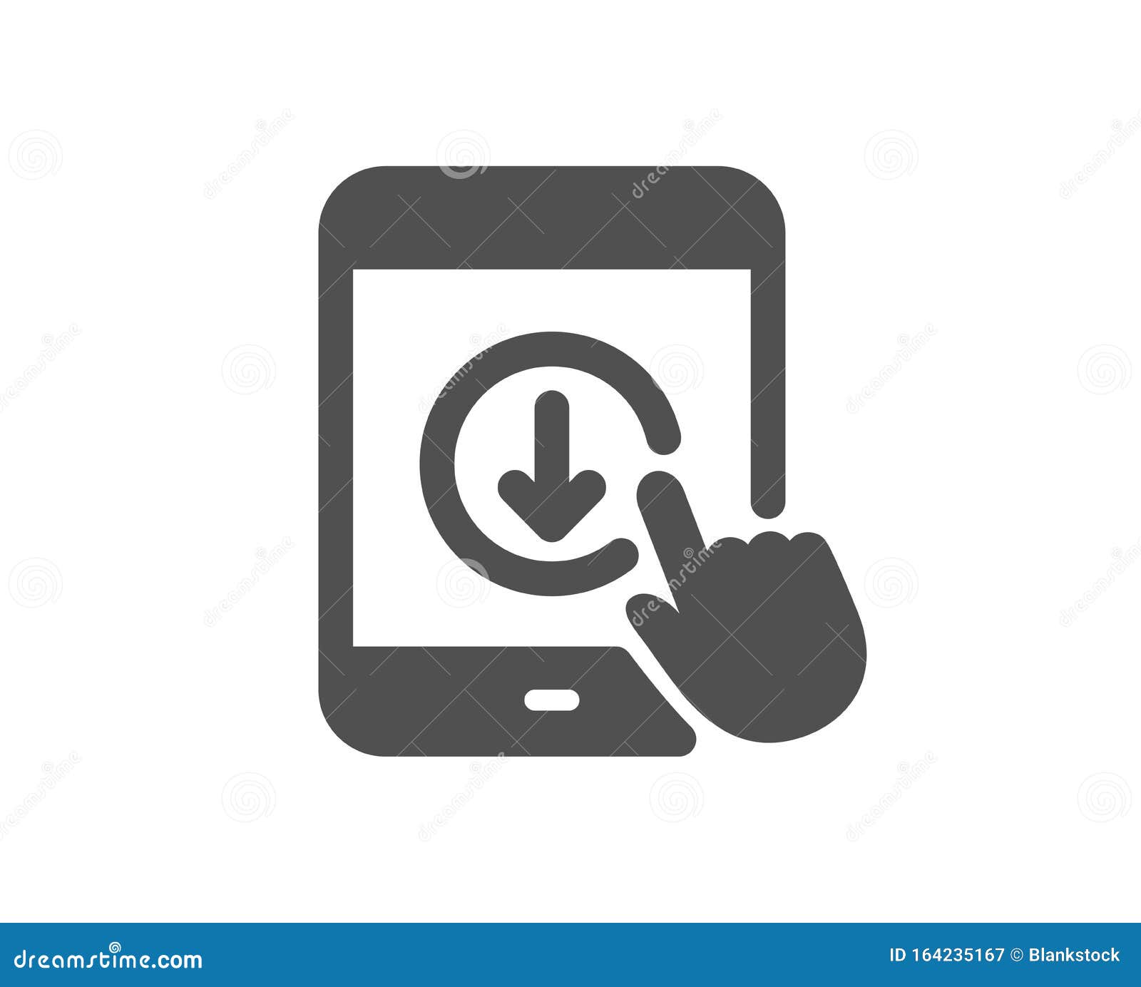 Scroll Down Tablet Pc Icon. Scrolling Screen Sign. Swipe Page. Vector ...