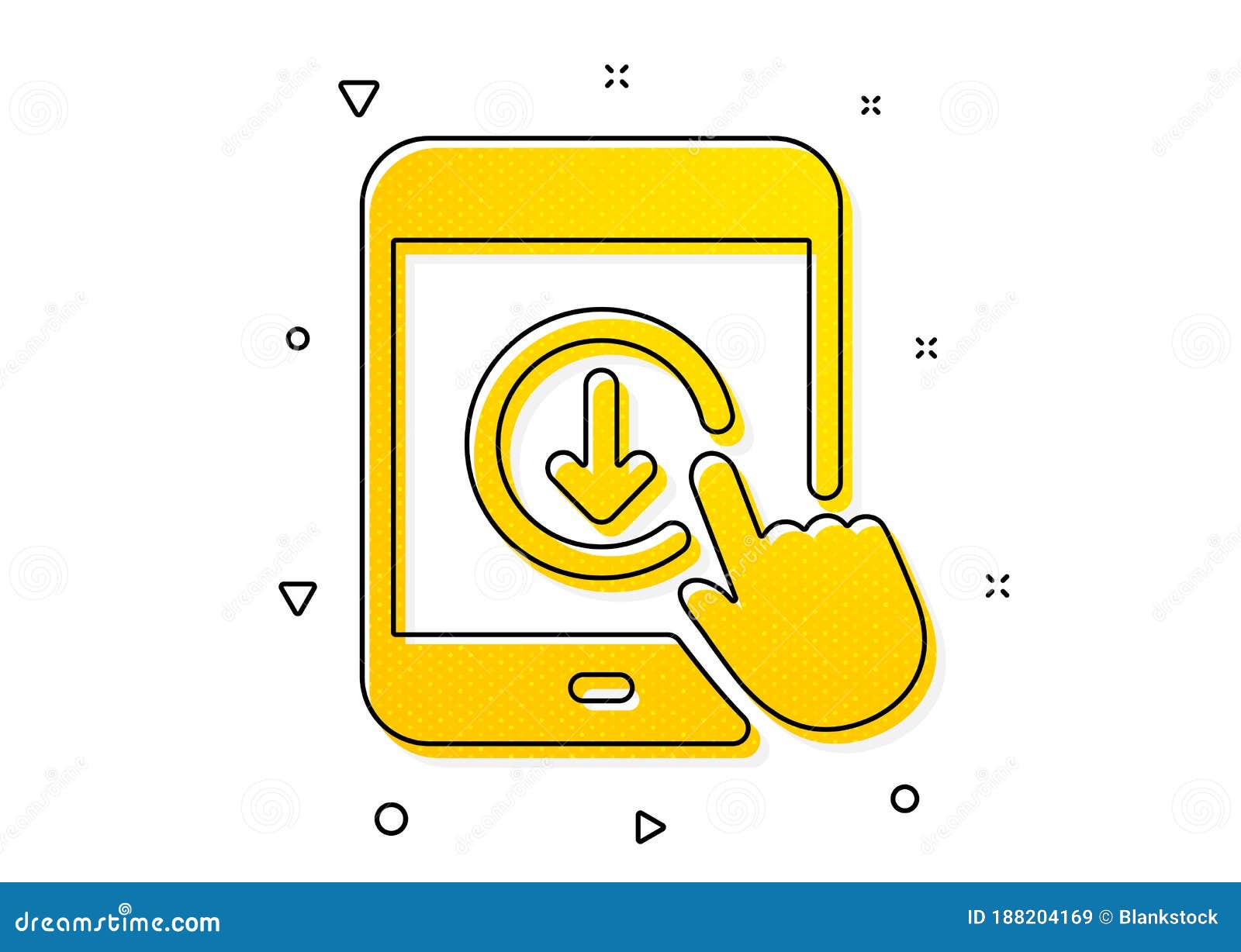 Scroll Down Tablet Pc Icon. Scrolling Screen Sign. Swipe Page. Vector ...