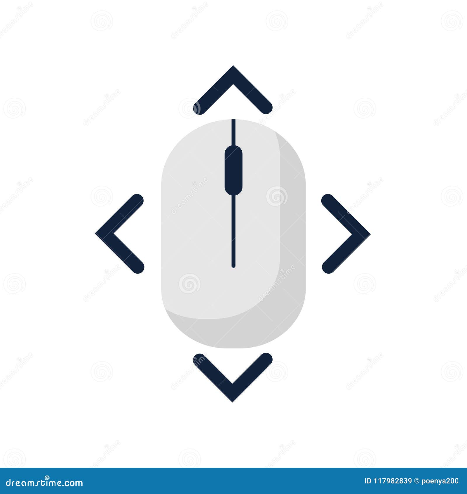 Scroll Down Up Computer Mouse Icon Symbol. Flat Style Design. Vector ...