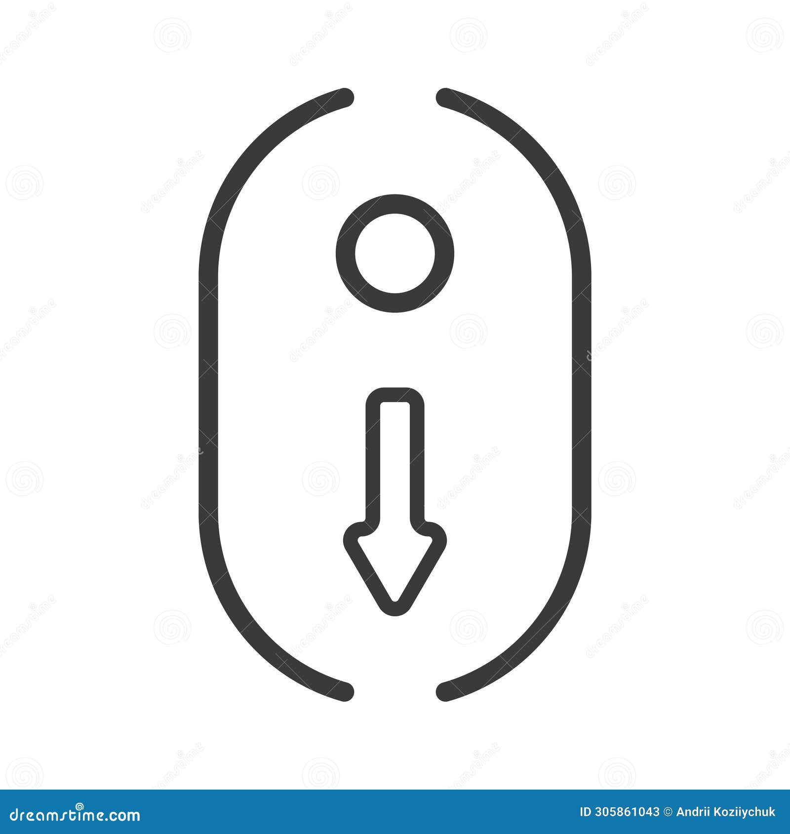 Scroll Down Vector Icon. Mouse for PC Vector with an Arrow Down. the ...