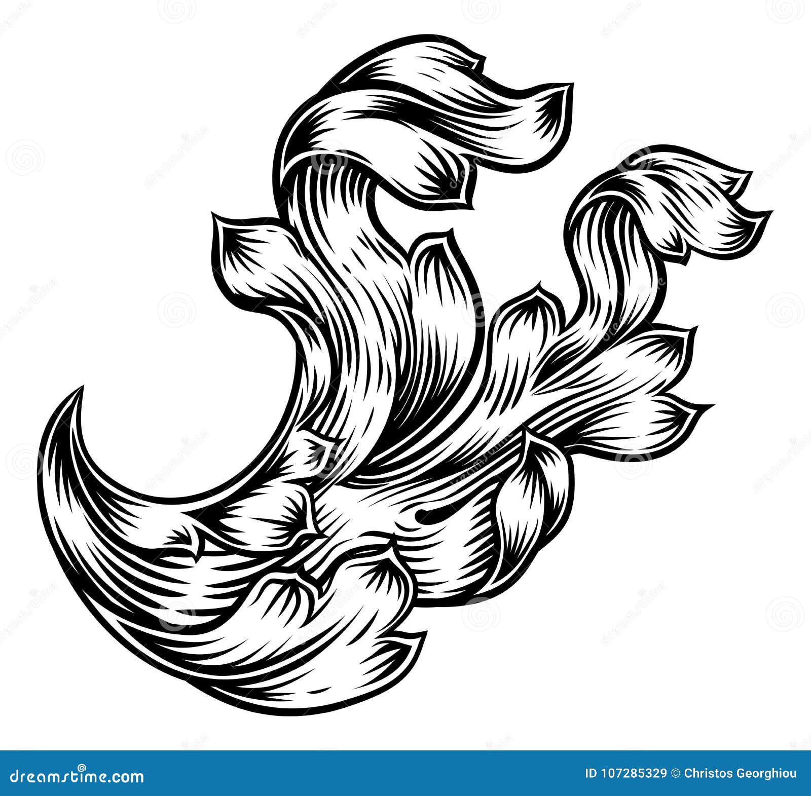 Scroll Floral Filigree Heraldry Design Stock Vector - Illustration of ...