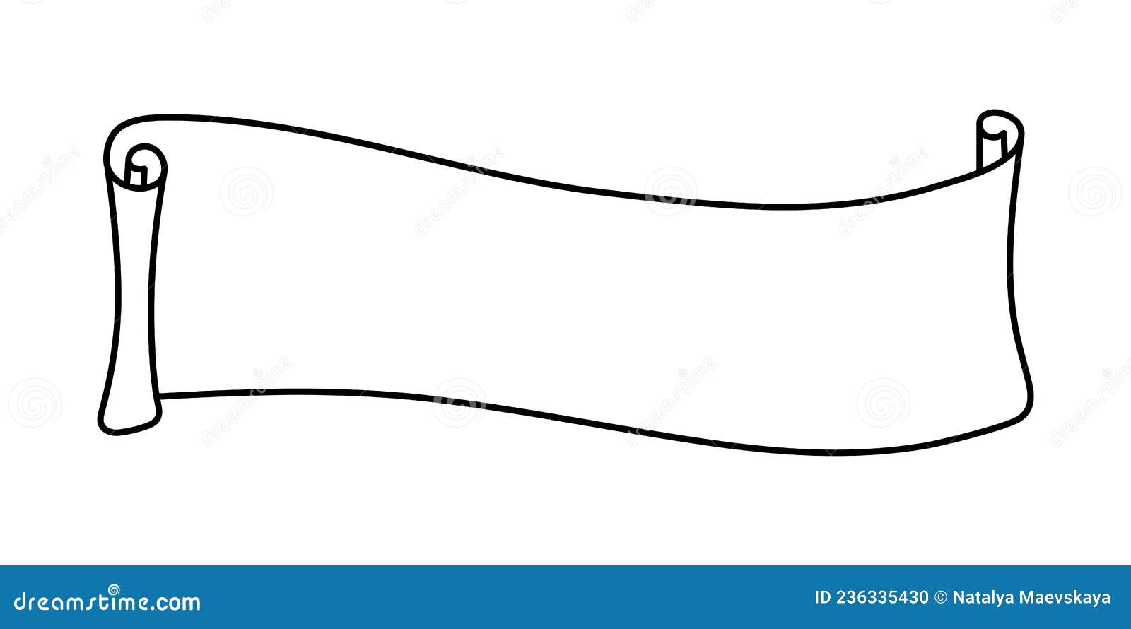 Scroll Frame in Doodle Style, Vector Illustration. Isolated Cartoon ...