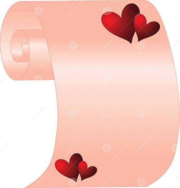 Scroll with hearts stock vector. Illustration of love - 12428171