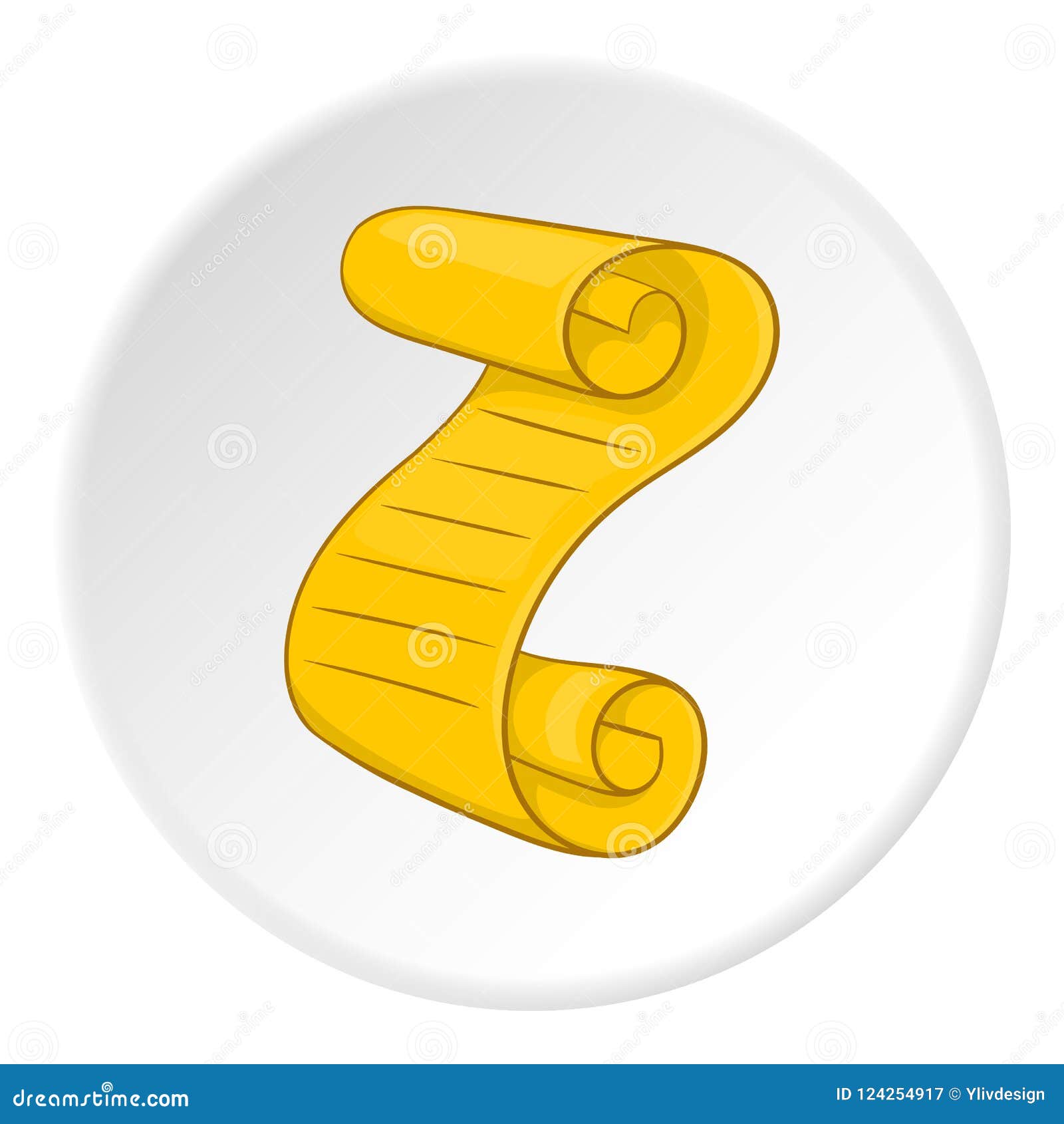 Scroll icon, cartoon style stock illustration. Illustration of cartoon ...