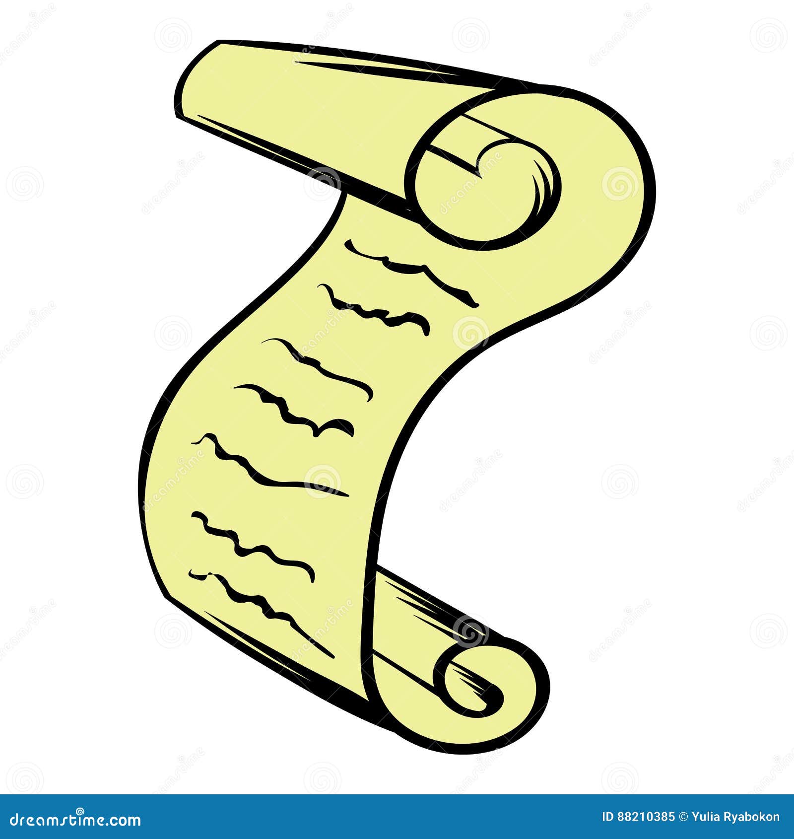 Scroll icon cartoon stock vector. Illustration of funnies - 88210385