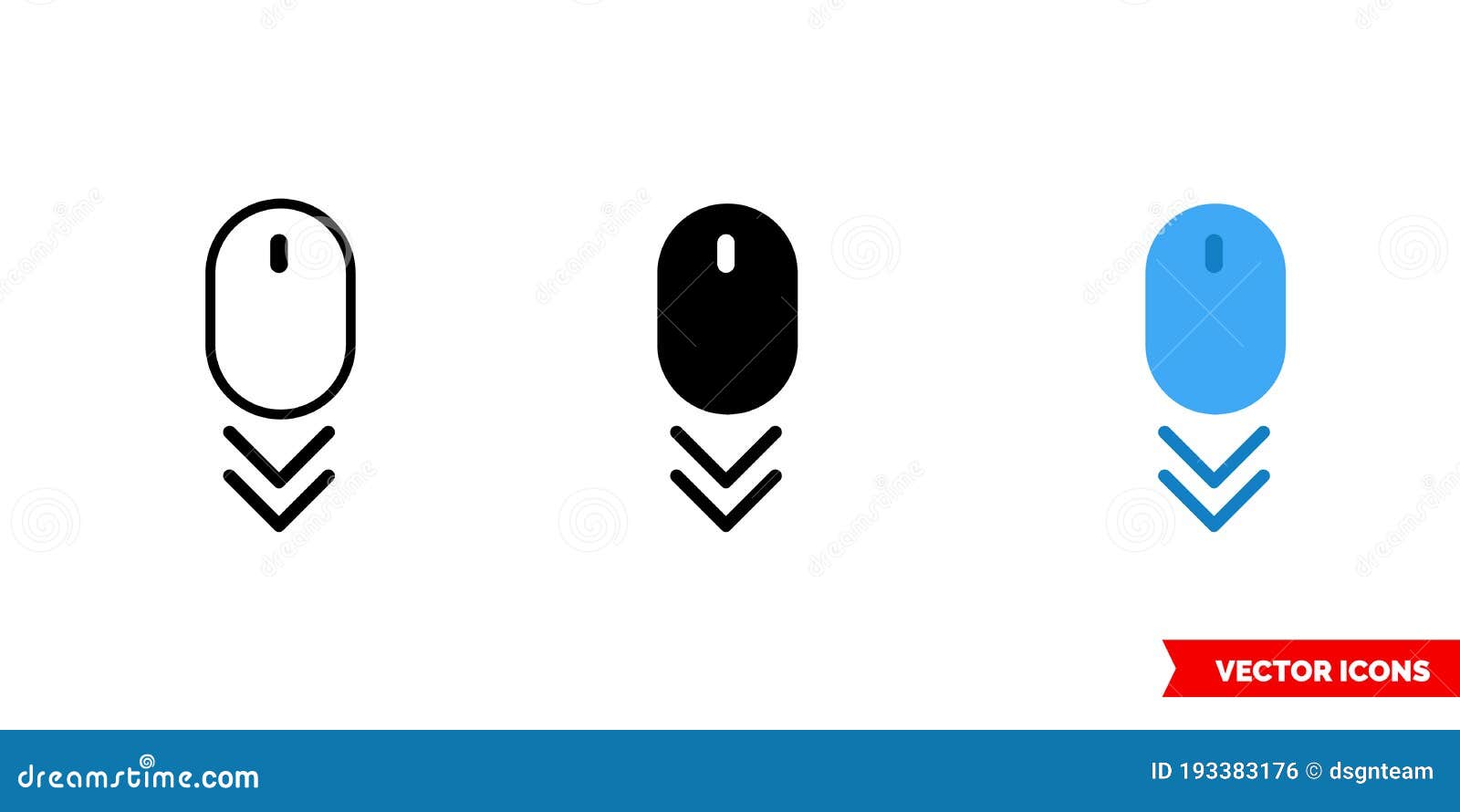 Scroll Icon of 3 Types Color, Black and White, Outline. Isolated Vector ...