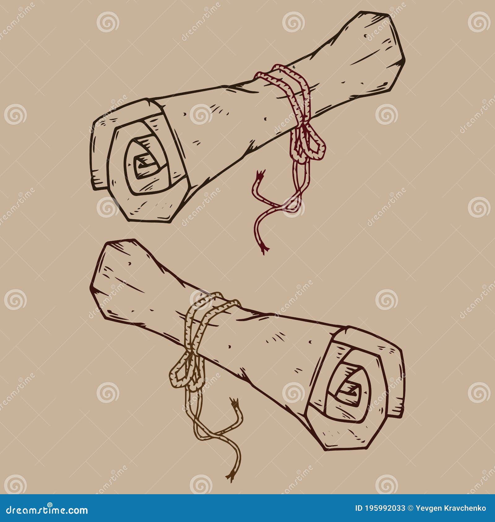 Scroll Icon. Vector Illustration of a Rolled Up Scroll. Hand Drawn ...