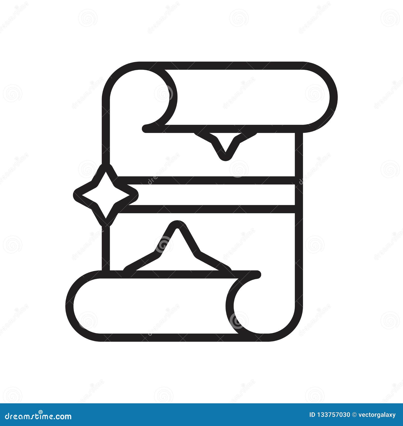 Scroll Icon Vector Sign and Symbol Isolated on White Background, Scroll ...