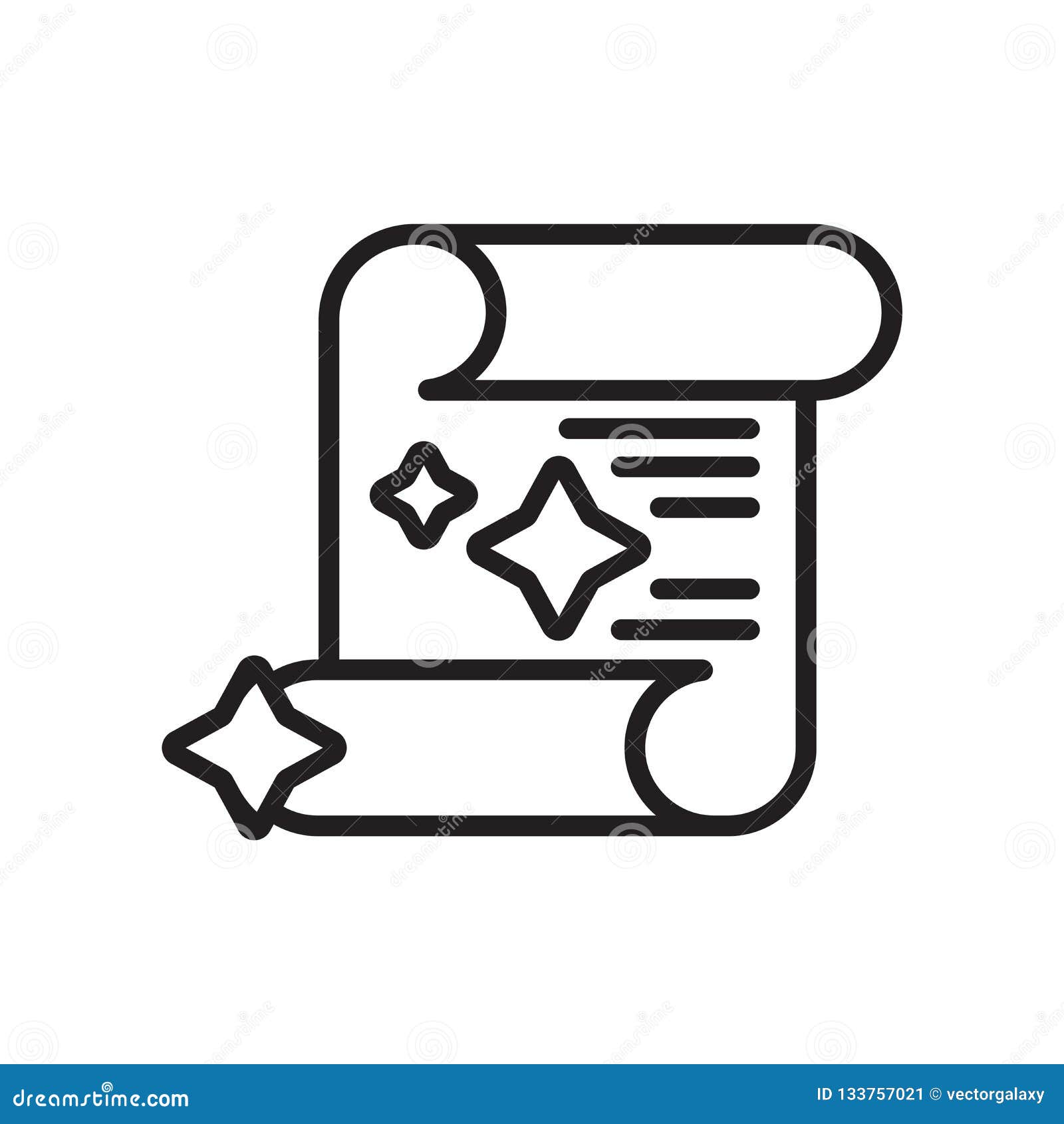 Scroll Icon Vector Sign and Symbol Isolated on White Background, Scroll ...