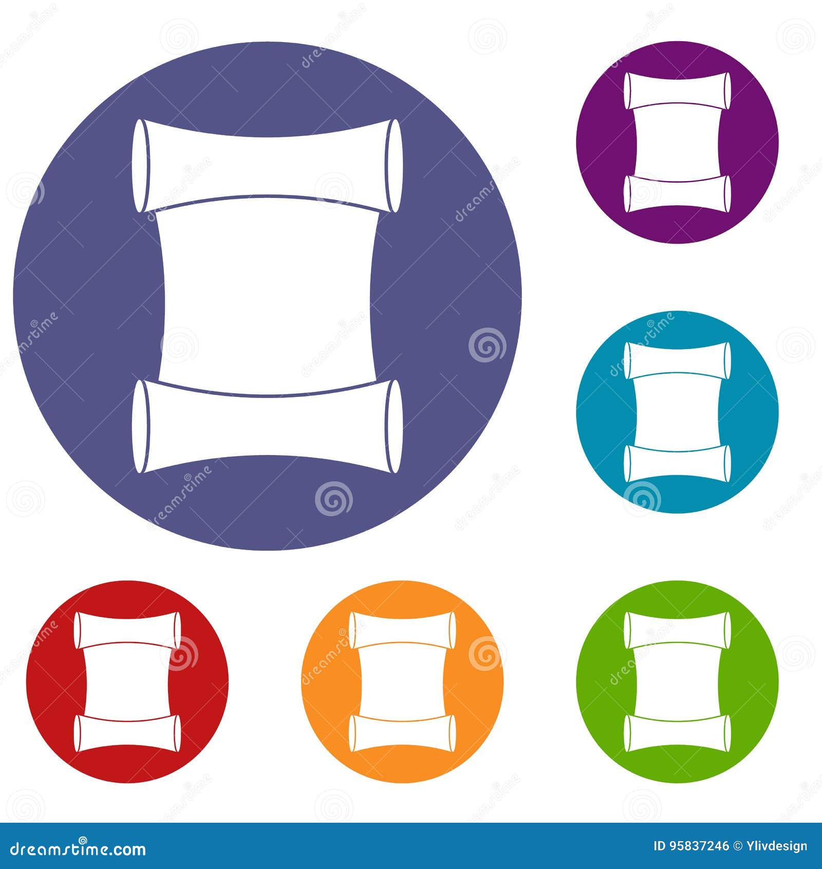 Scroll icons set stock vector. Illustration of collection - 95837246