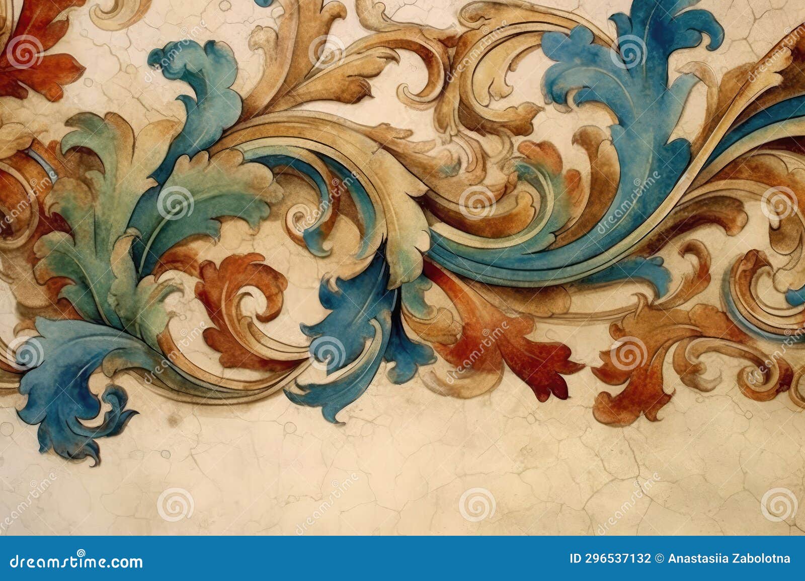 Scroll with Intricate Border Design on Marble Surface. Generative AI ...